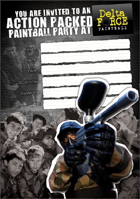 Paintball invitations - Delta Force Paintball Canada